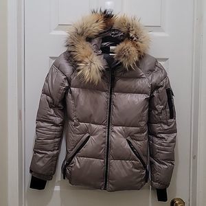 SAM. | Jackets & Coats | Nwt Midnight Sam Blake Fur Trim Puffer Coat ...